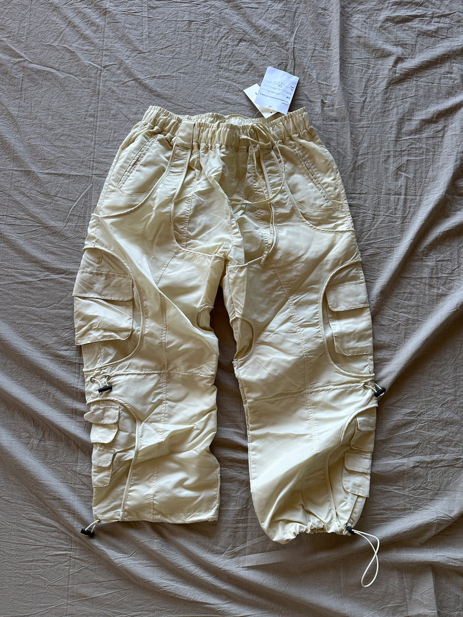 Cream Nylon Mud Cargos – saaltstudio